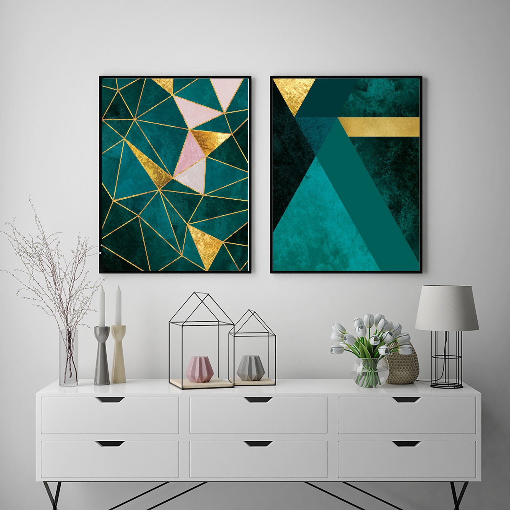 Printable Diptych Wall Art Geometric Posters Set Set of 2 - Etsy