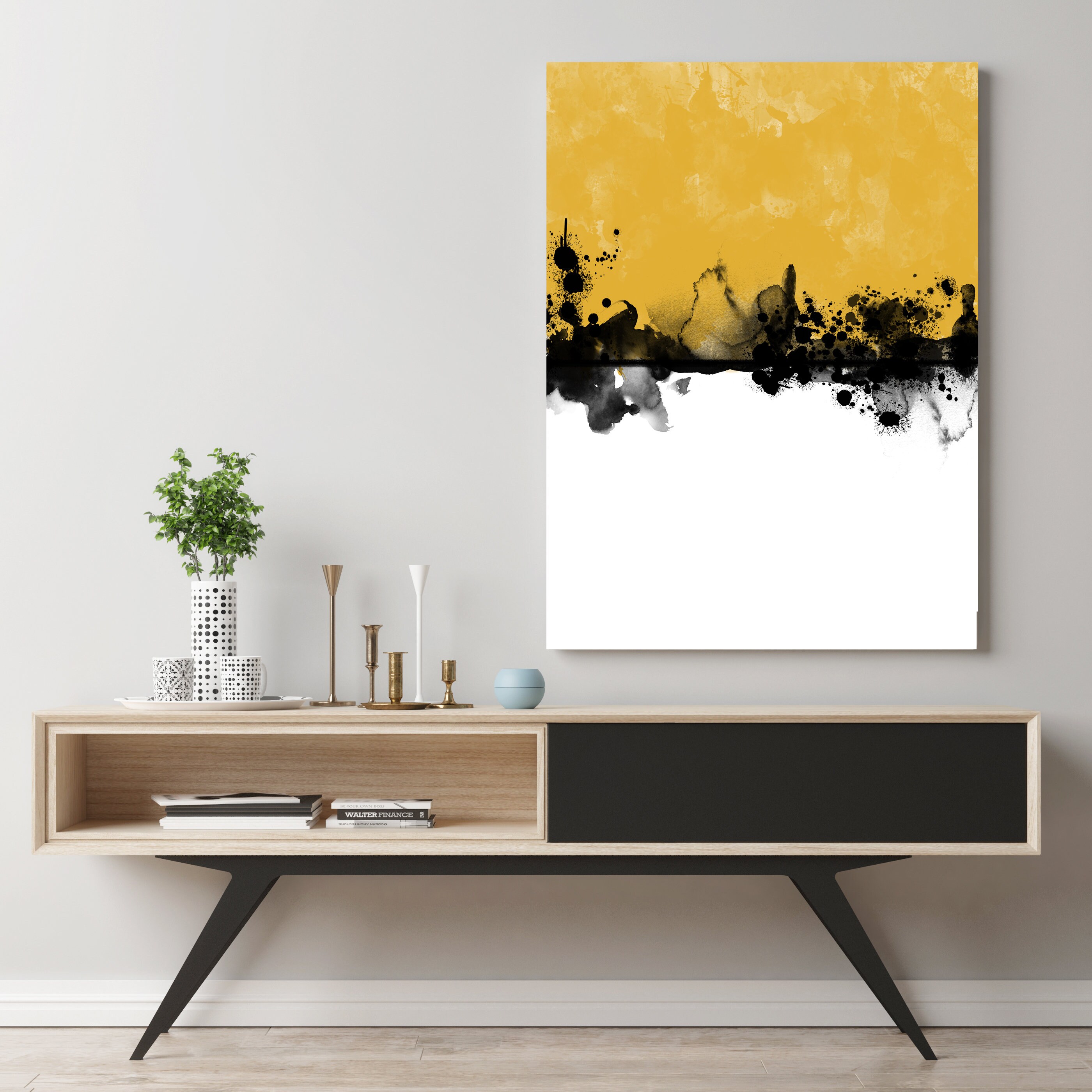 Mustard Print Wall Art Printable Art Digital Print Yellow - Etsy