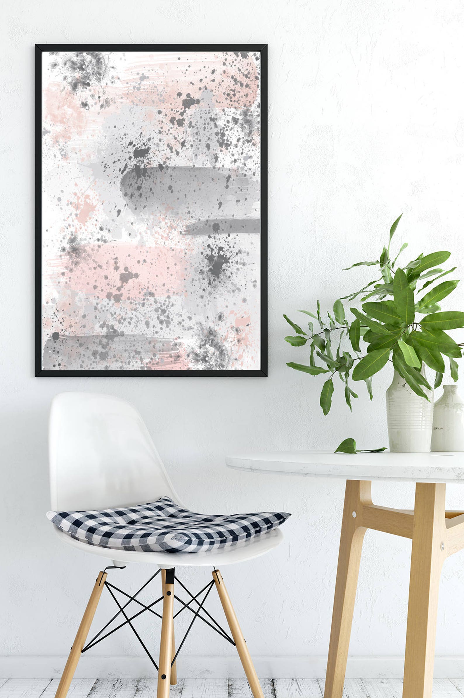 Digital Painting Blush Gray Paint Splash Art Pastel Colors | Etsy