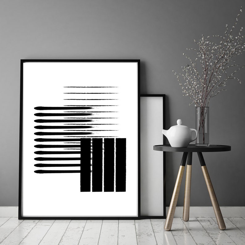 Minimalist Print Black & White Art Simple Poster Geometric | Etsy
