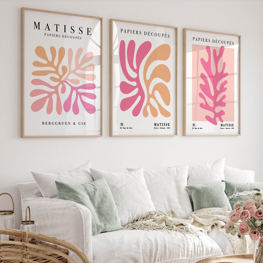 Set of 3 Matisse Prints Digital Download, 3 Piece Preppy Printable Wall ...