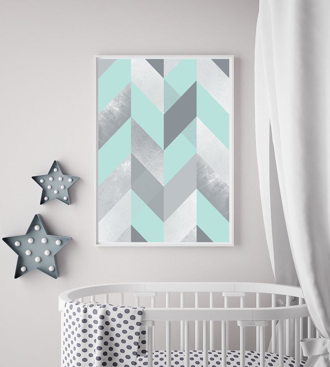 Mint Print Mint Poster Mint Wall Art Chevron Print | Etsy