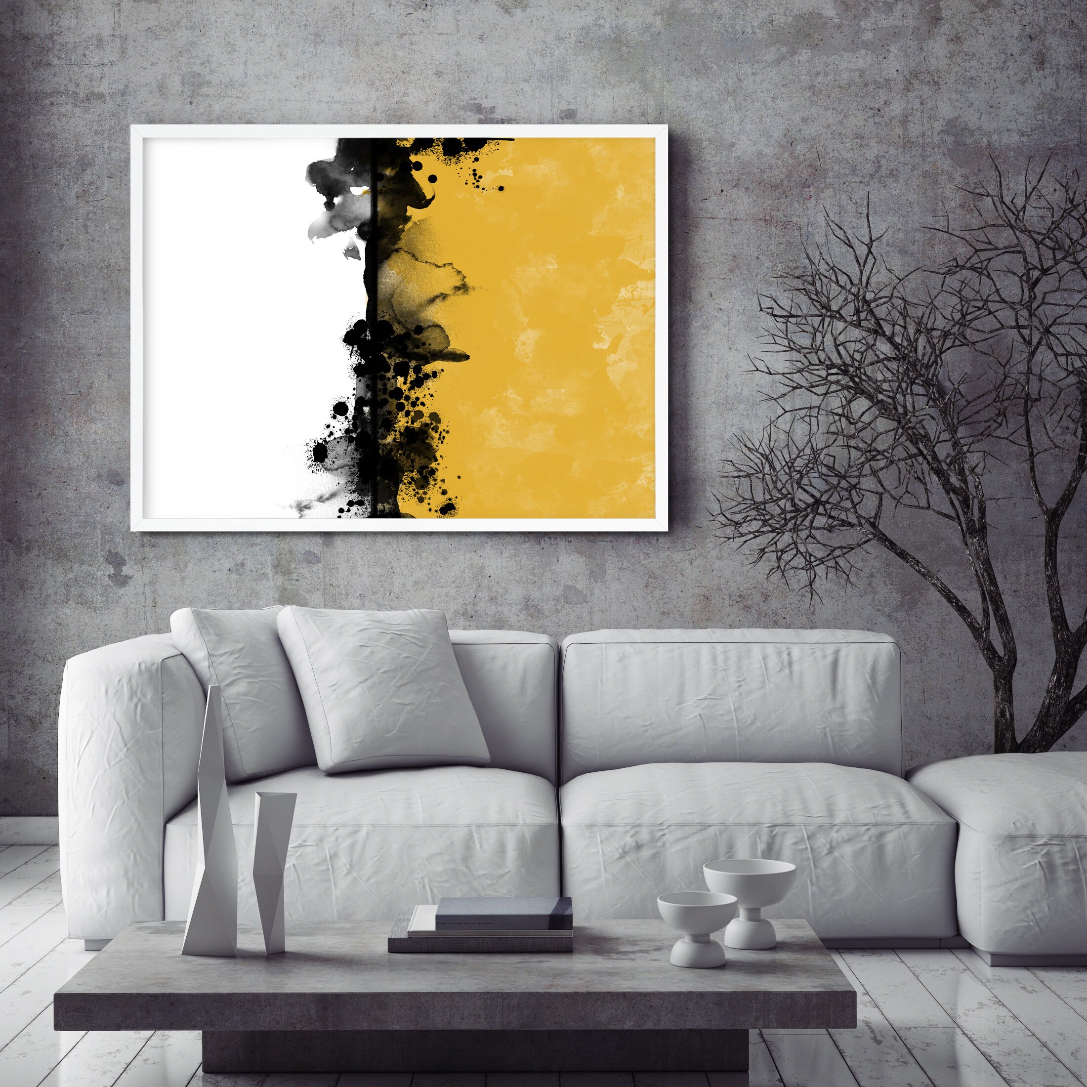 Mustard Print Wall Art Printable Art Digital Print Yellow - Etsy