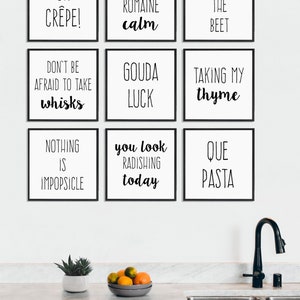 Printable Kitchen Wall Art Set, Set of 9 Prints for Kitchen, Kitchen ...