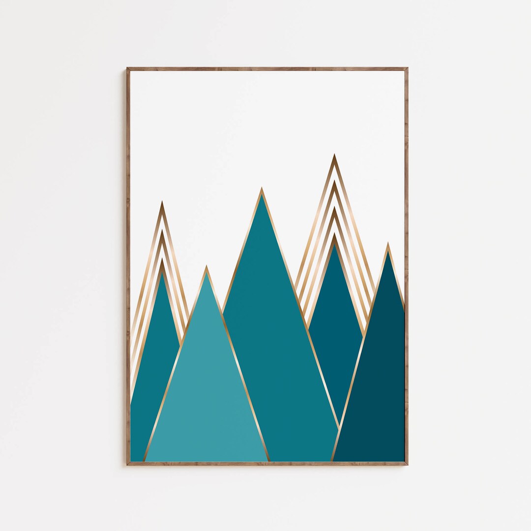 Teal Wall Art Print Digital Download, Green Printable Poster Art ...