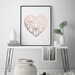 Copper Love Heart Print Copper Printable Art Scandinavian - Etsy