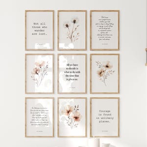 Set of 15 Printable Wall Art Prints, Inspirational Tolkien Quote Art Posters - Digital Download ...