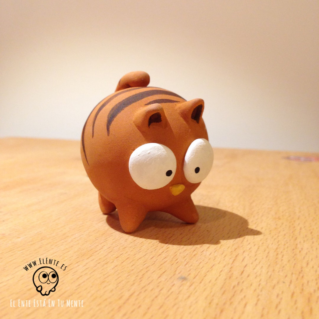 Gatente Garfield Tiger Cat Custom Resin Cast Figurine Handpainted ...