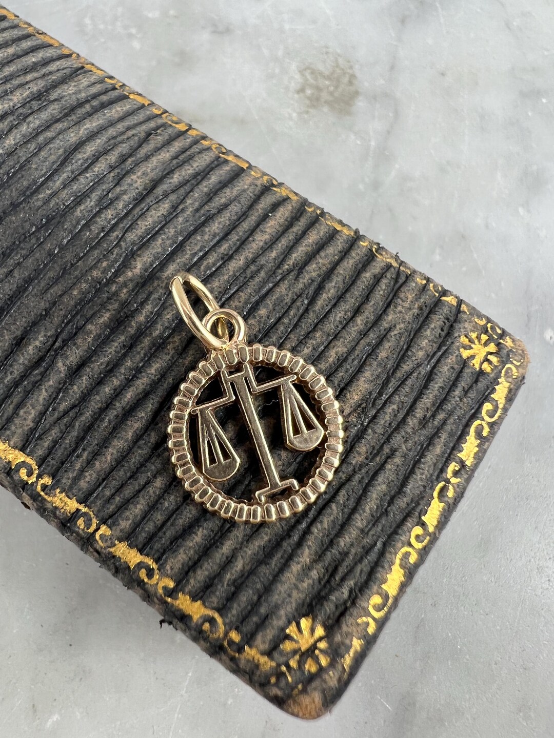 Vintage 10k Yellow Gold Libra Zodiac the Scales 1970s Mid Century ...