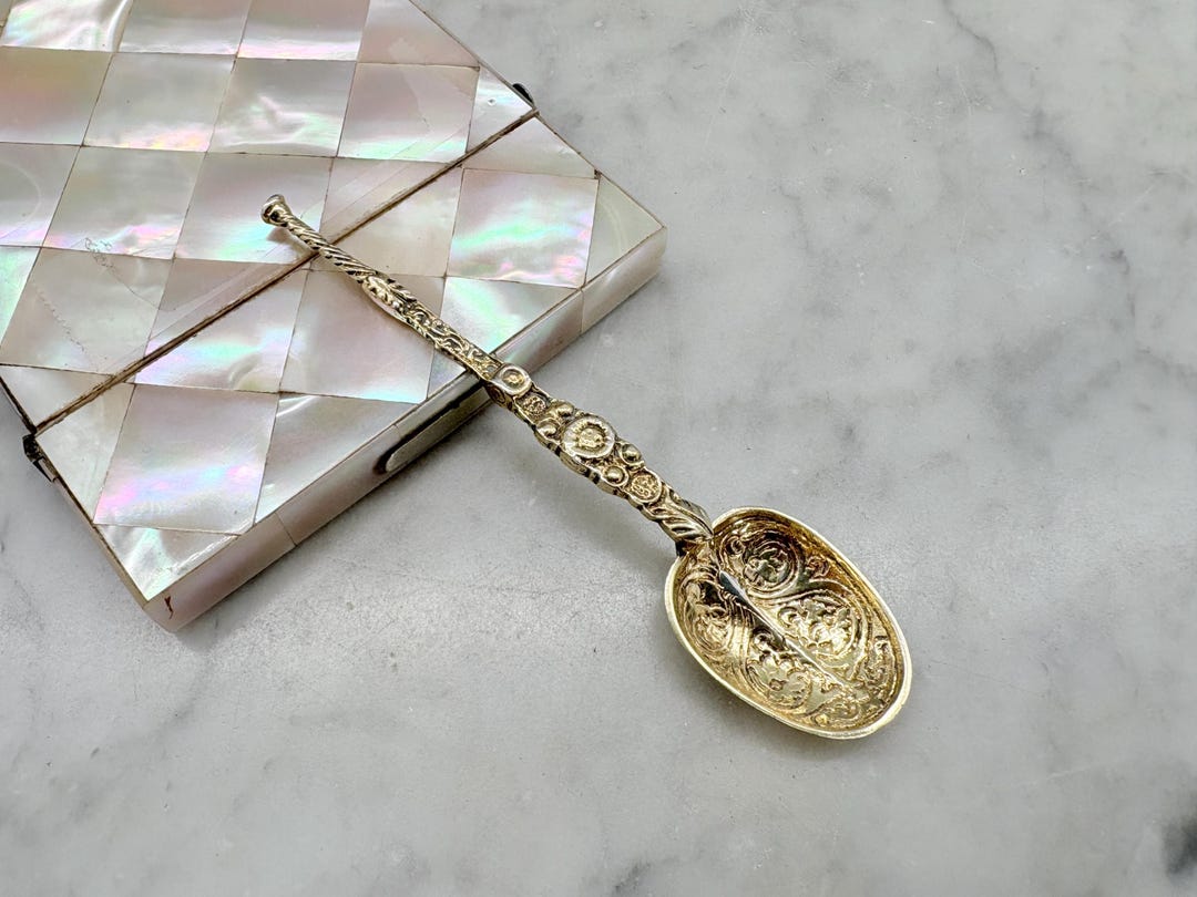 Antique English Sterling Silver-gilt "anointing Spoon" Royalty ...