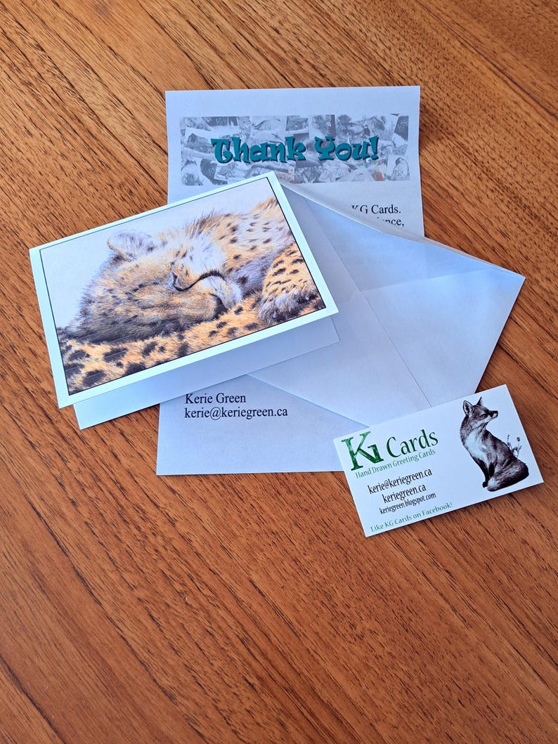 KG Cards "cheetah Cub" Greeting Card - Etsy