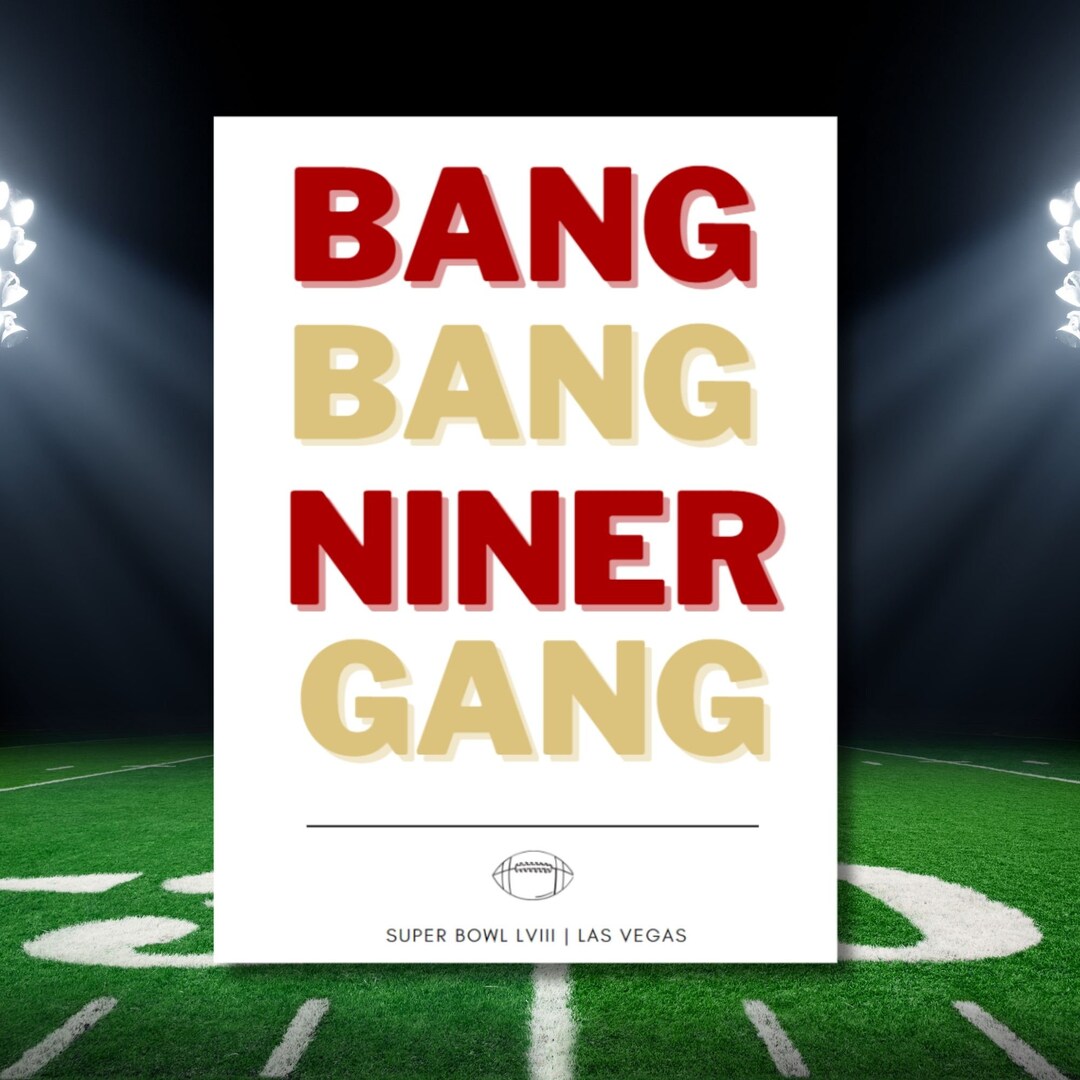 Bang Bang Niner Gang Red & Gold Poster - Etsy