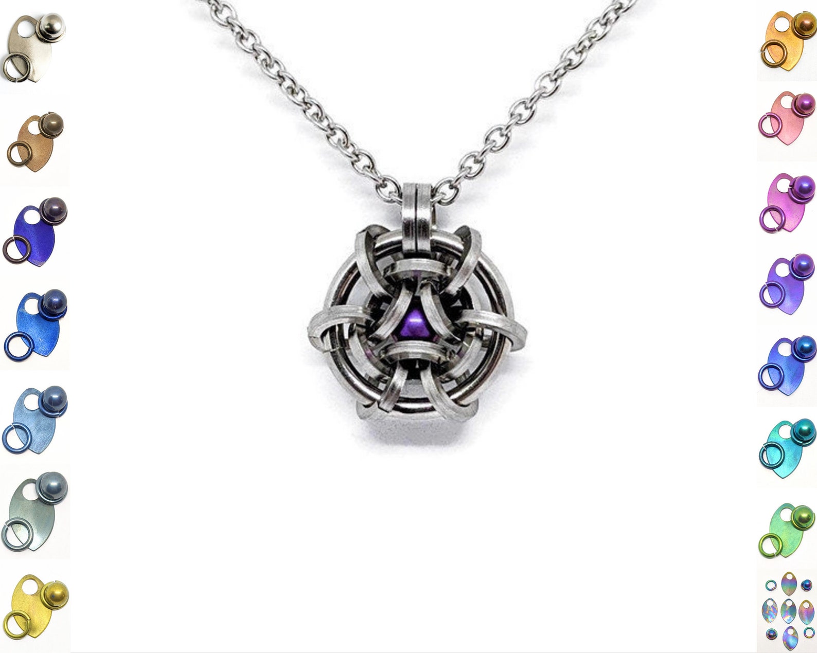 Hoodoo Hex Squared Pendant Chainmaille Jewelry Stainless | Etsy