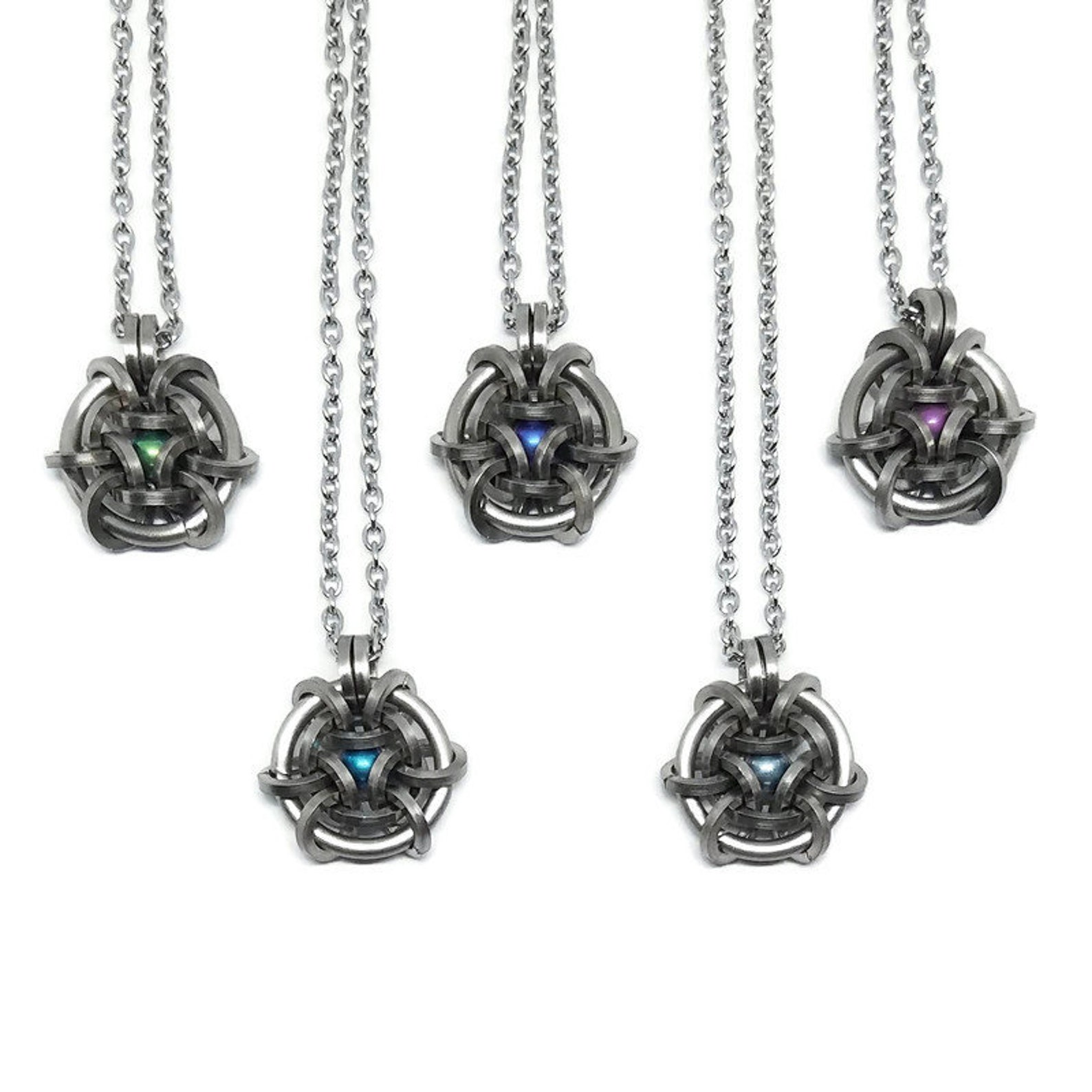 Hoodoo Hex Squared Pendant Chainmaille Jewelry Stainless - Etsy