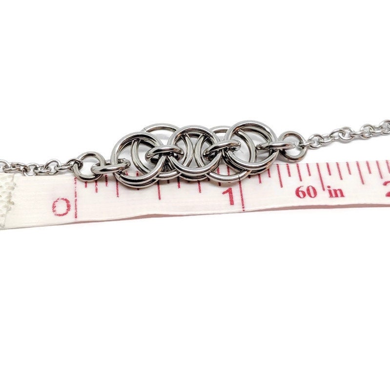 Helm Weave Chainmaille Focal Bracelet Chainmaille Anklet - Etsy