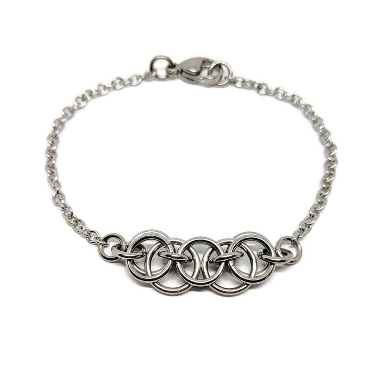 Helm Weave Chainmaille Focal Bracelet Chainmaille Anklet - Etsy