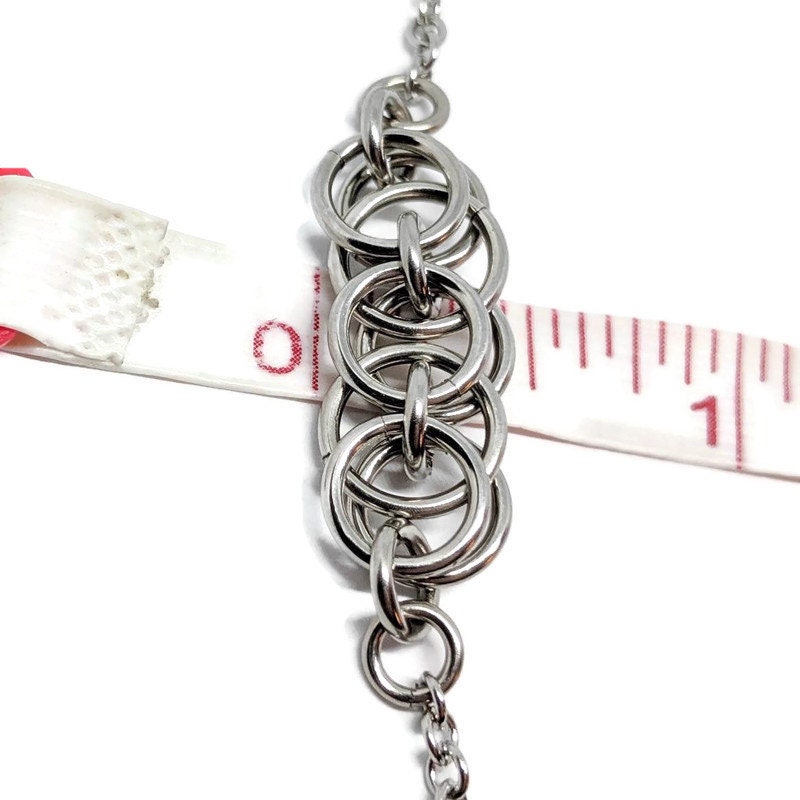 Helm Weave Chainmaille Focal Bracelet Chainmaille Anklet - Etsy