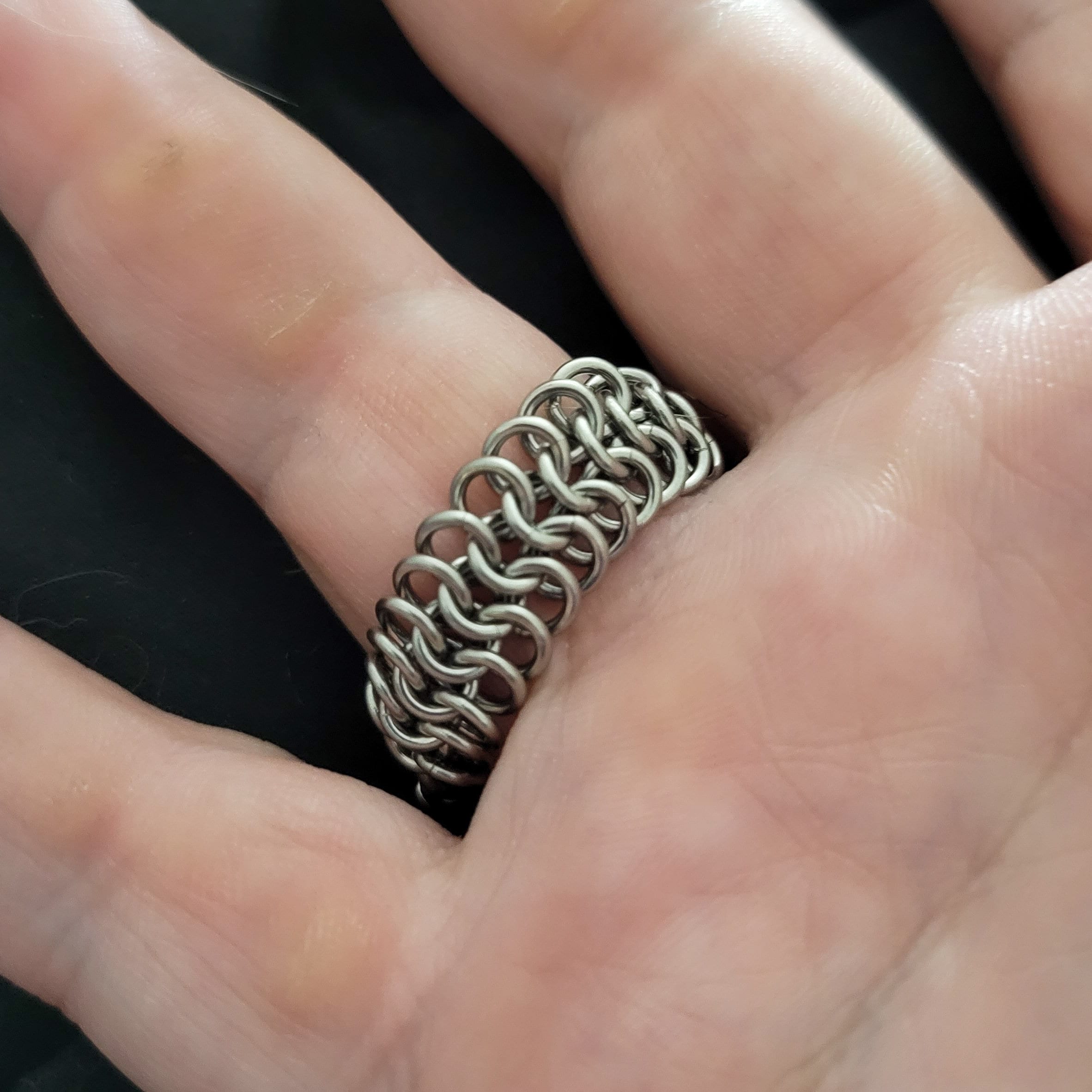 Dagger Finger Ring, Chainmaille Jewelry, Fidget Stress Ring, Gothic ...
