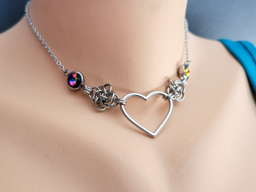 Enchantress Focal Choker, Fantasy Chainmaille Jewelry, Stainless Steel ...