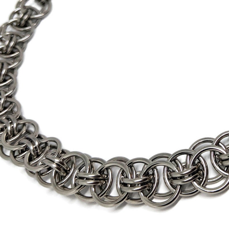 Helm Weave Chainmaille Necklace Helm Chain Choker Parallel - Etsy