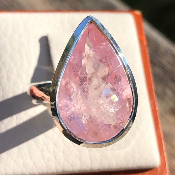 Large Morganite Ring - Etsy