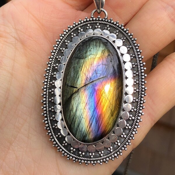 Spectrolite Pendant - Etsy