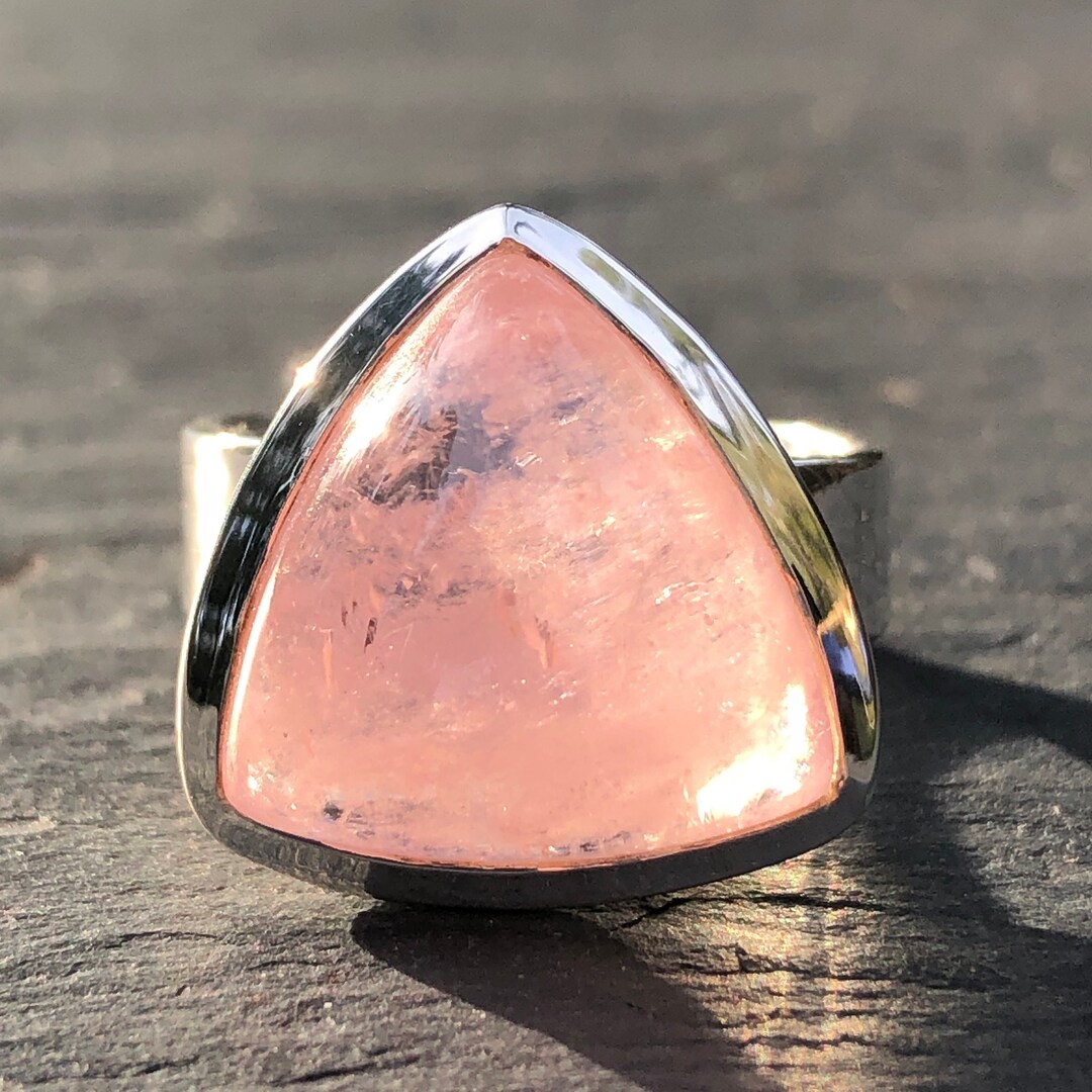 Morganite Ring,natural Pink Gemstone Sterling Silver,large Pink Stone ...