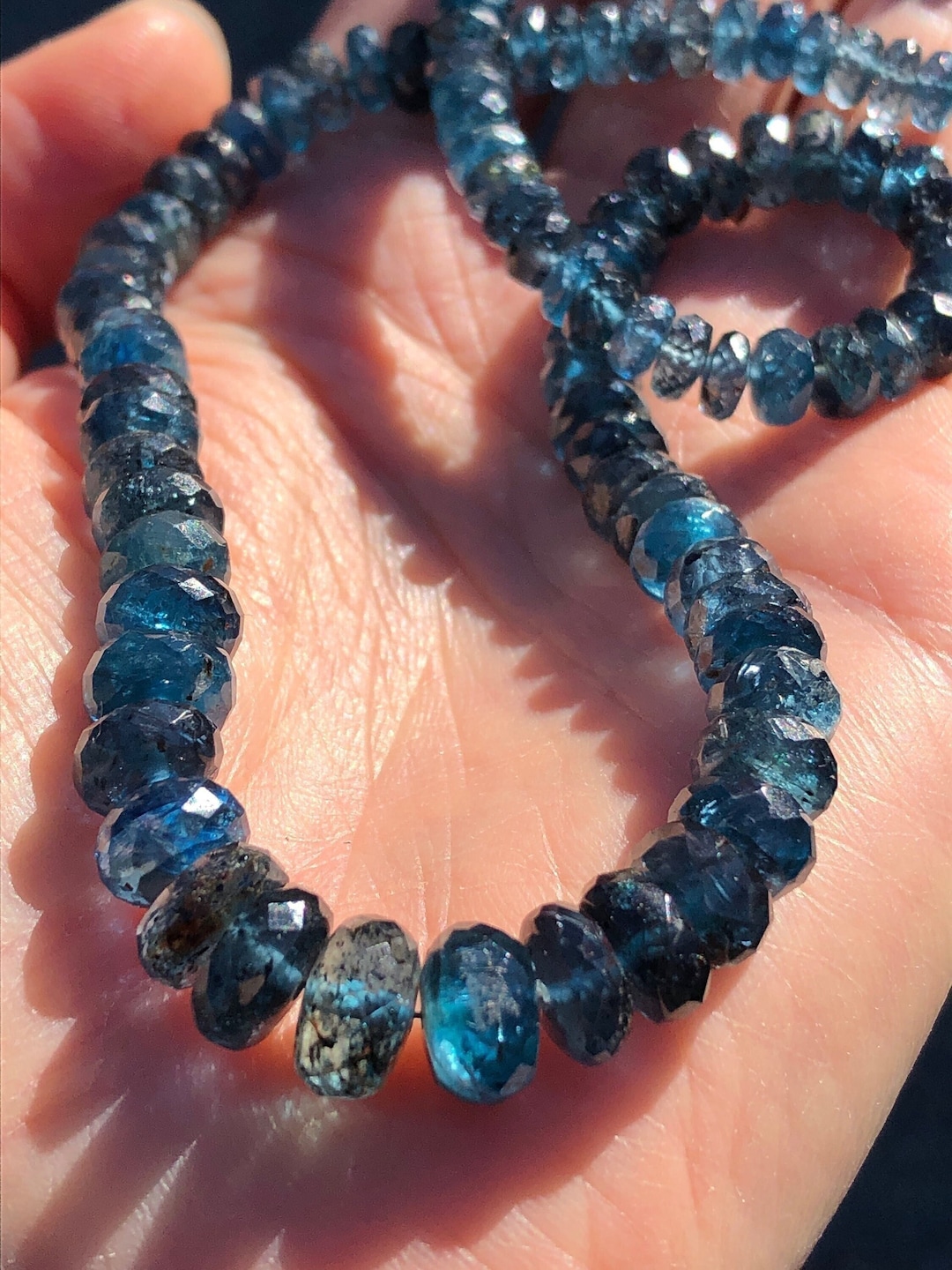 Ocean Teal Kyanite Faceted,large Kyanite Gemstone Necklace Faceted,teal ...