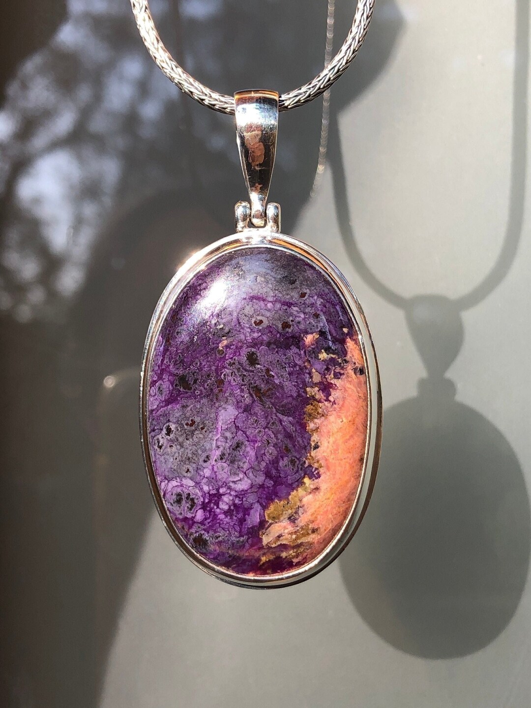 Large Purple Sugilite Pendant,purple Pink Stone,natural Sugilite ...