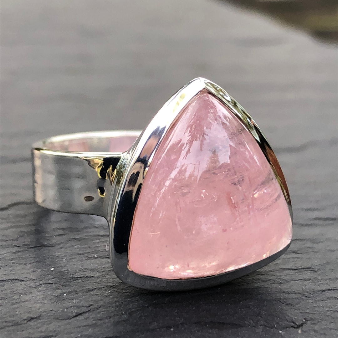 Morganite Ring,natural Pink Gemstone Sterling Silver,large Pink Stone ...