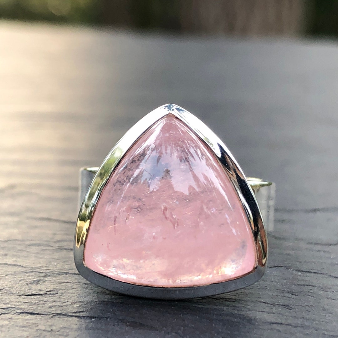 Morganite Ring,natural Pink Gemstone Sterling Silver,large Pink Stone ...