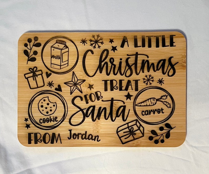 Personalized Christmas Eve Treat Board: Snacks for Santa, Laser ...