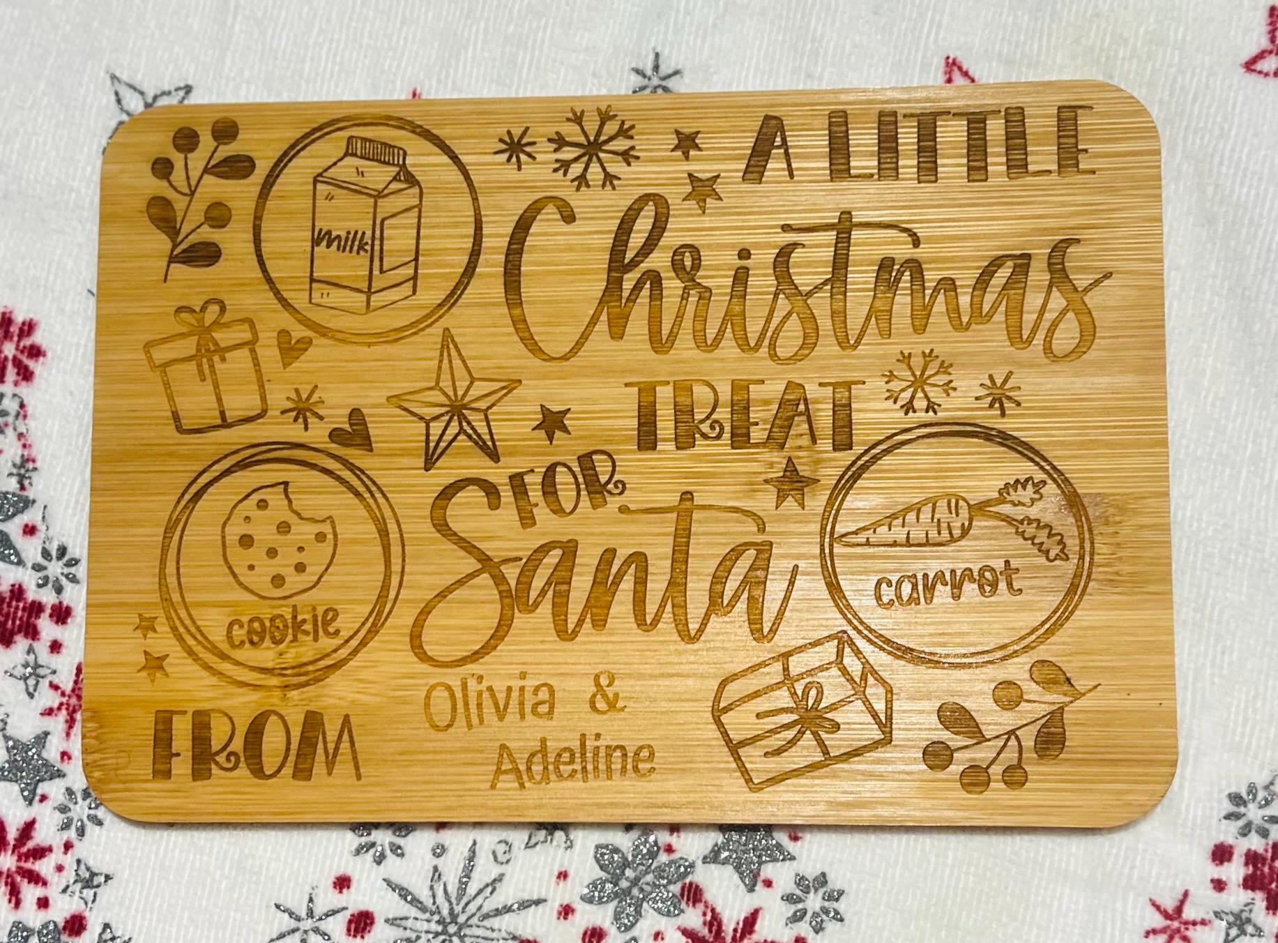 Personalized Christmas Eve Treat Board: Snacks for Santa, Laser ...
