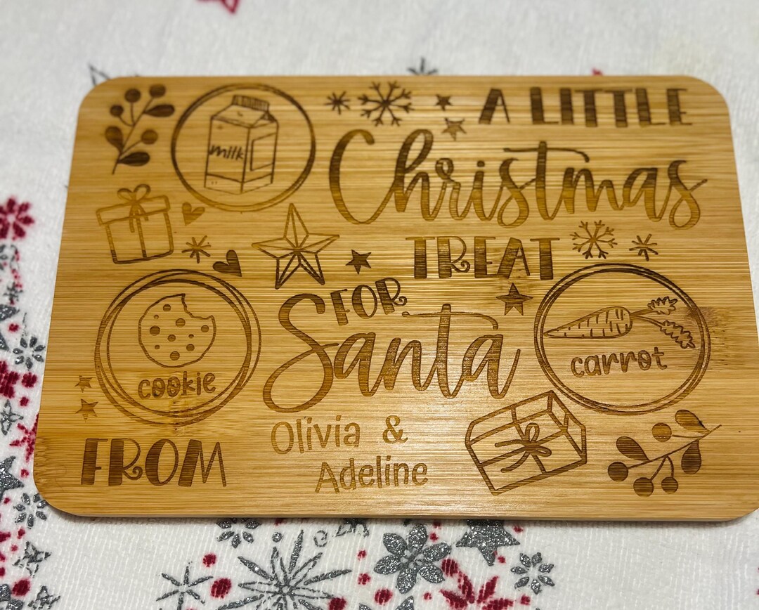 Personalized Christmas Eve Treat Board: Snacks for Santa, Laser ...