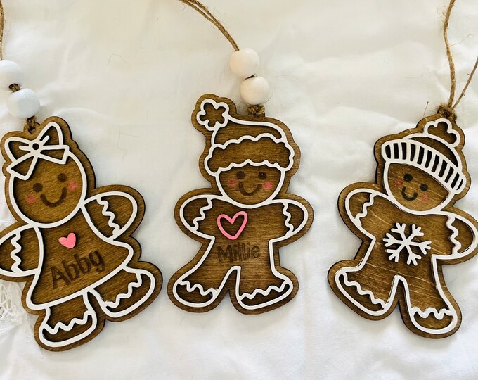 Christmas Name Tags / Gingerbread Boy and Girl Wooden Name Tags ...