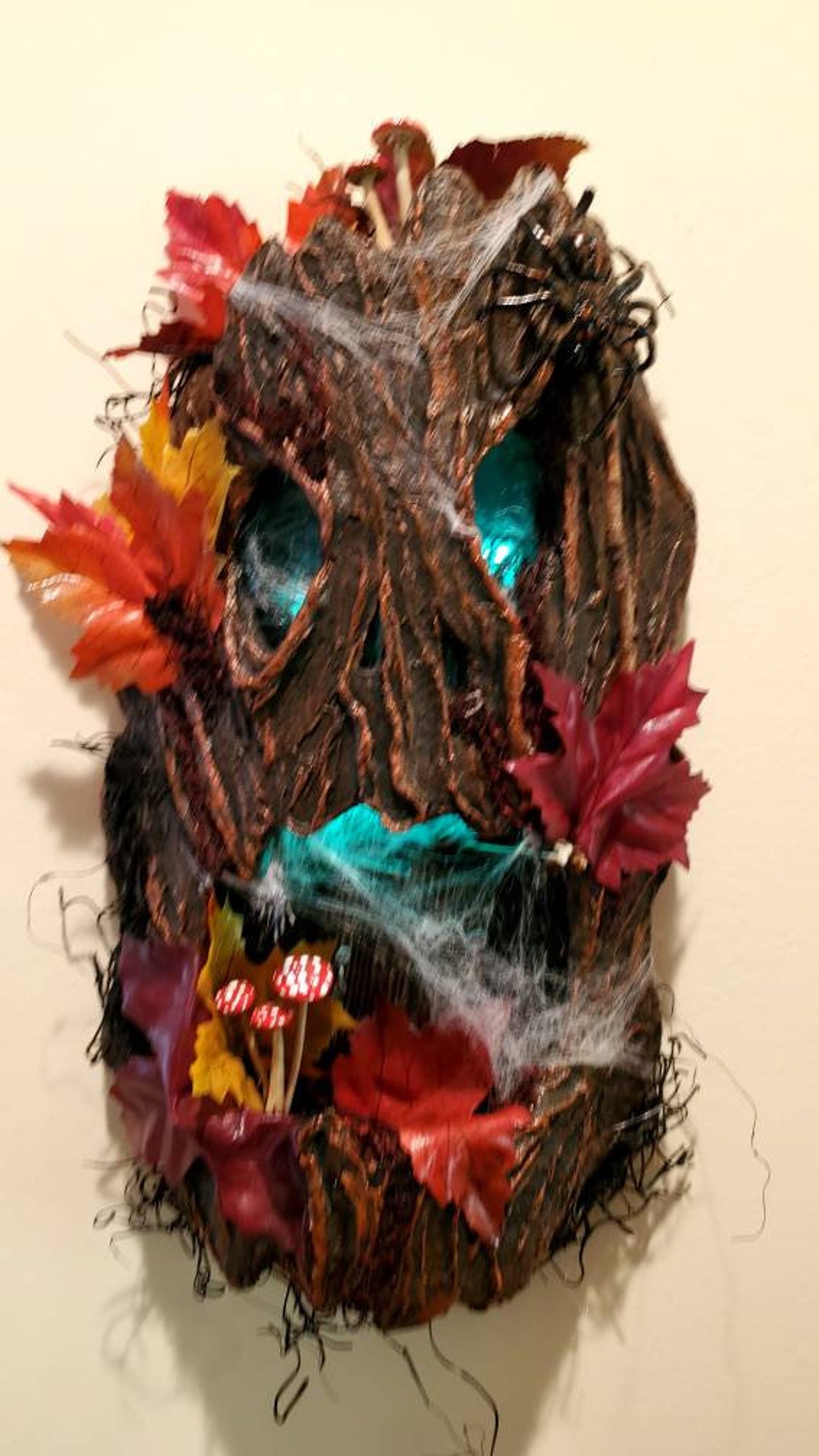 Haunted Fairy Door Halloween Decoration Green Glowing Face - Etsy