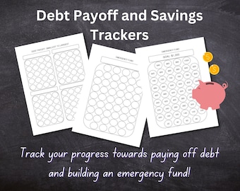 Savings and Debt Tracking Printables Color-in Worksheets Financial ...