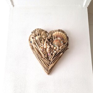 Driftwood Fairytale Love Heart Wall Hanging 12 Inch 30cm, Shells ...