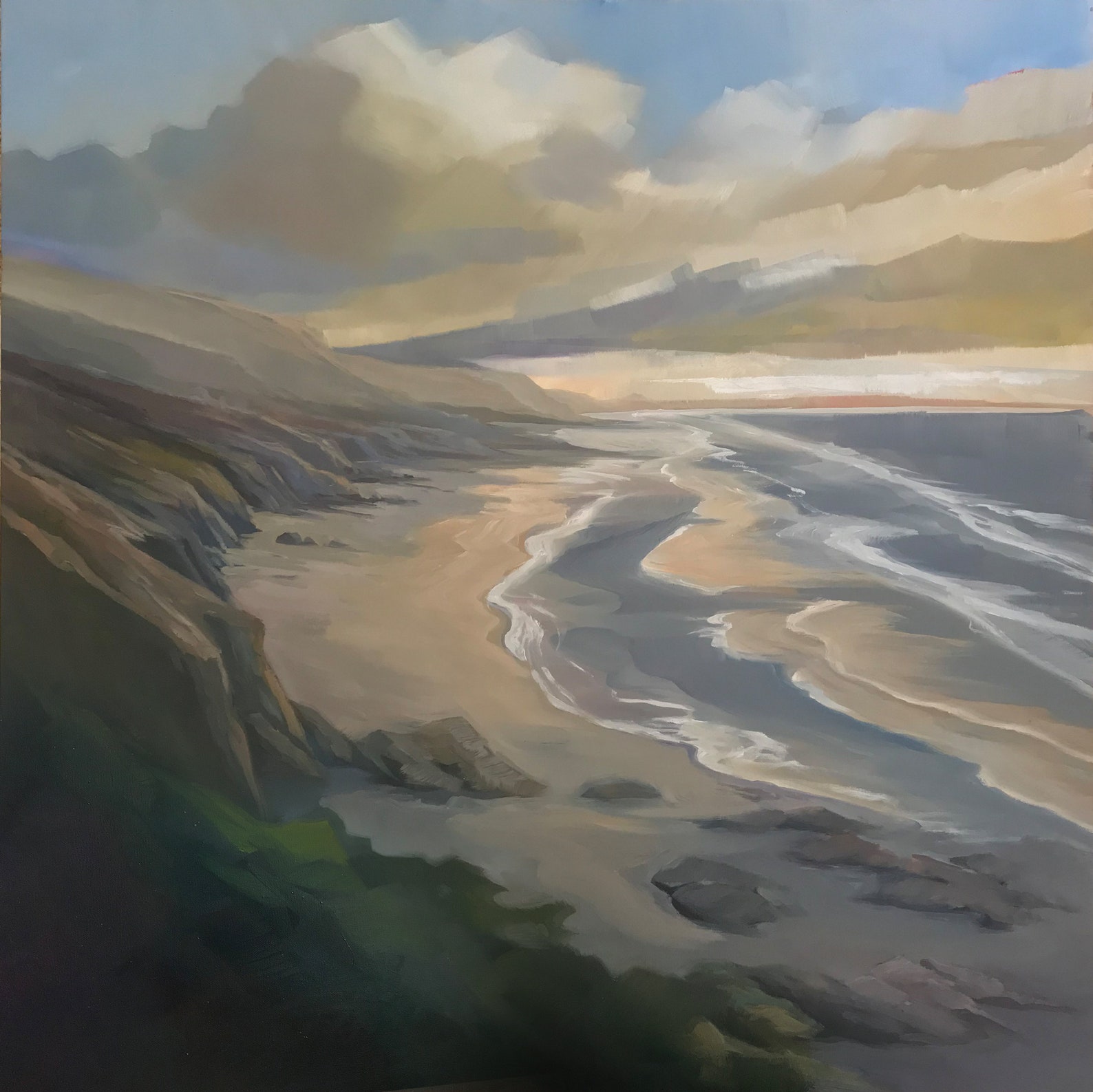 Oregon Coast Painting, Warm Vista 101, Original Oil Painting, Canvas ...