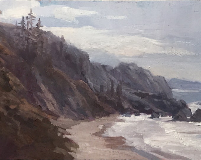 Print of Original Oil Painting, Ocean Artwork, Oil Painting, Oregon ...