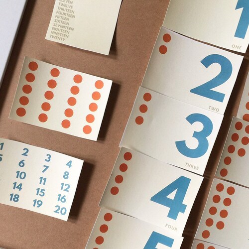 Printable Montessori Number Flash Cards 1-20 Preschool | Etsy