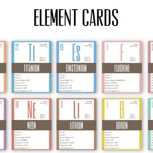 Periodic Table Element Flash Cards | Chemistry Flash Cards | Periodic ...