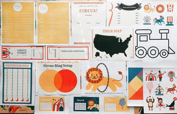 Circus Theme Unit Study Week Long Homeschool Lesson Plan - Etsy