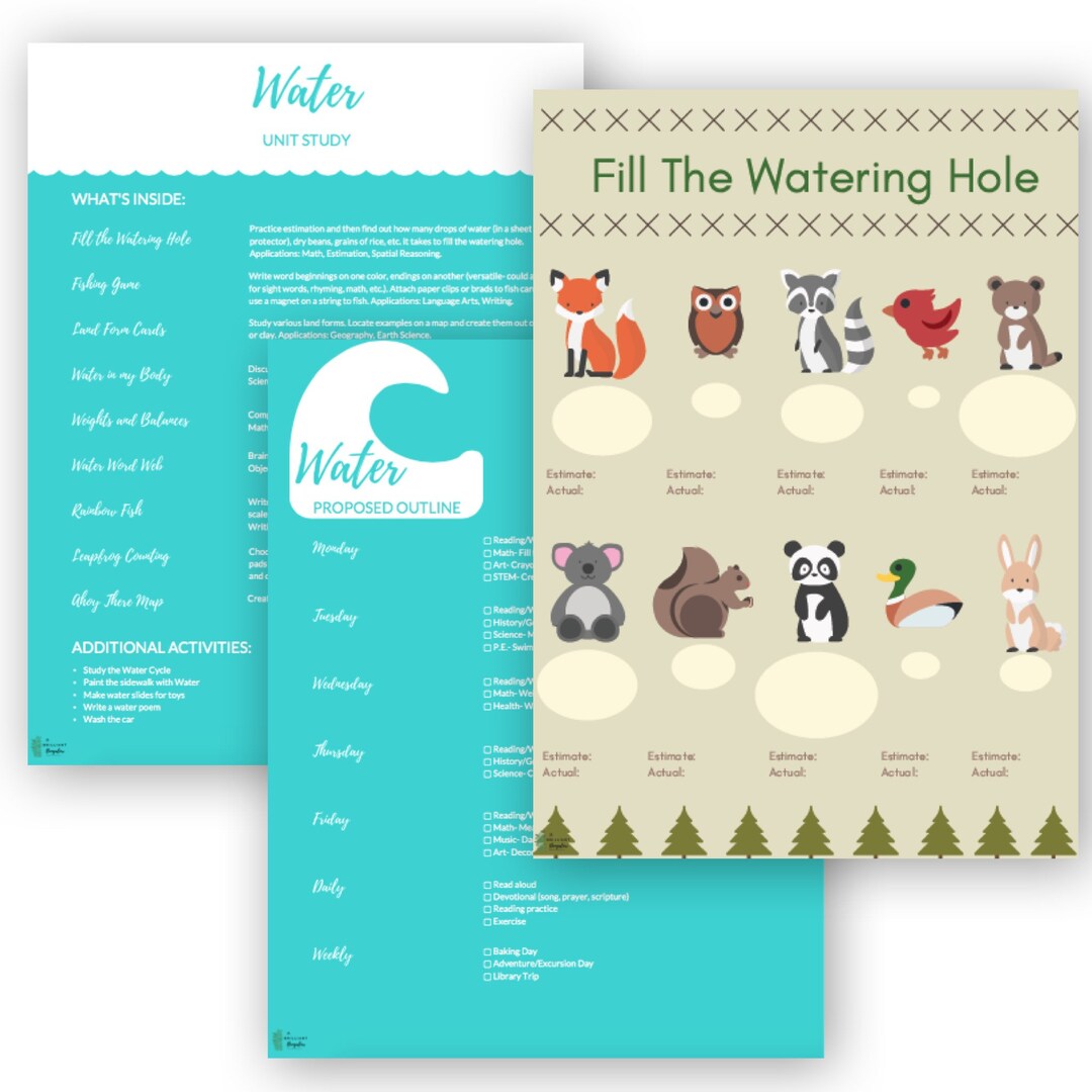 Water Theme Unit Study | Preschool, Kindergarten, First Grade, Second ...