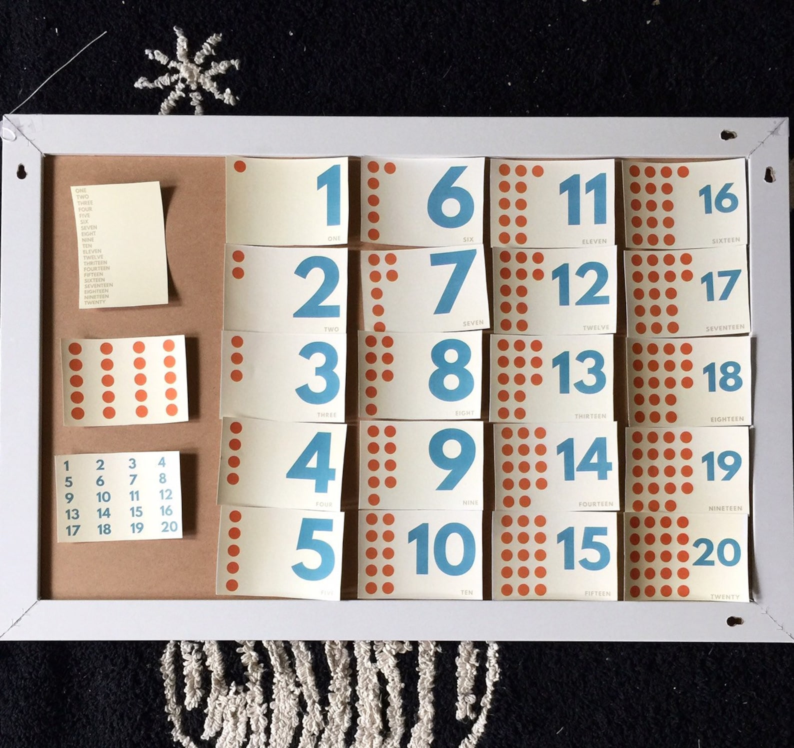 Printable Montessori Number Flash Cards 1-20 | Preschool, Kindergarten ...