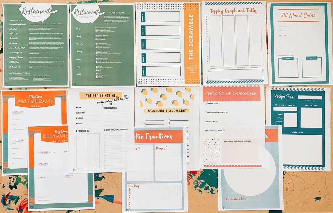 Restaurant Unit Study Restaurant Unit Printable Homeschool Lesson Plans ...