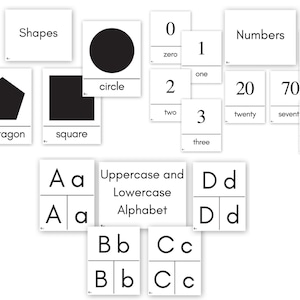Montessori Flash Cards | Letters, Numbers, and Shapes 3 Part Cards ...