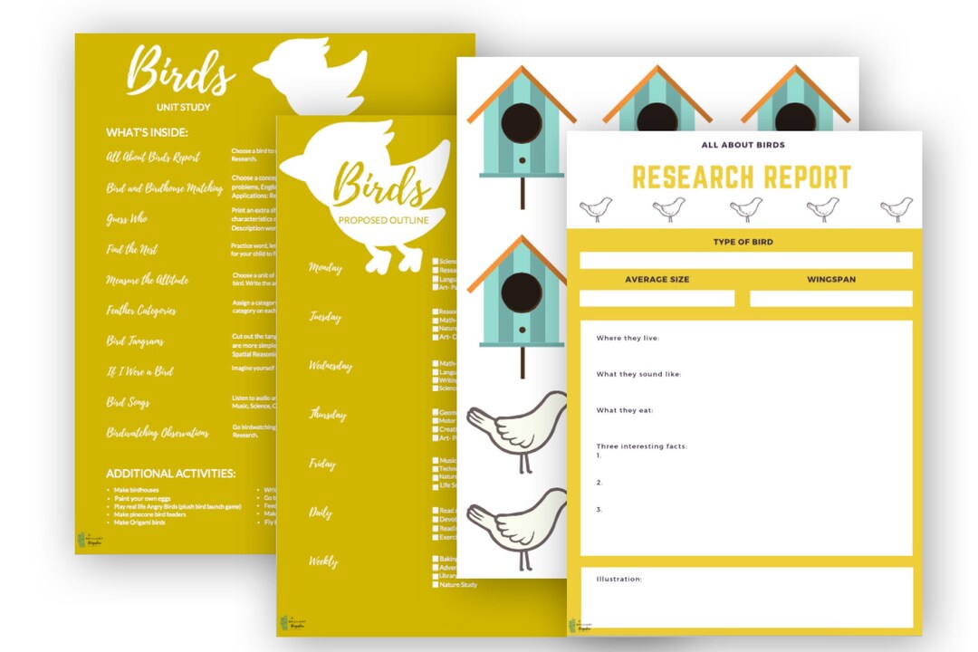 Birds Unit Study | Bird Unit | Printable Homeschool Lesson Plans ...