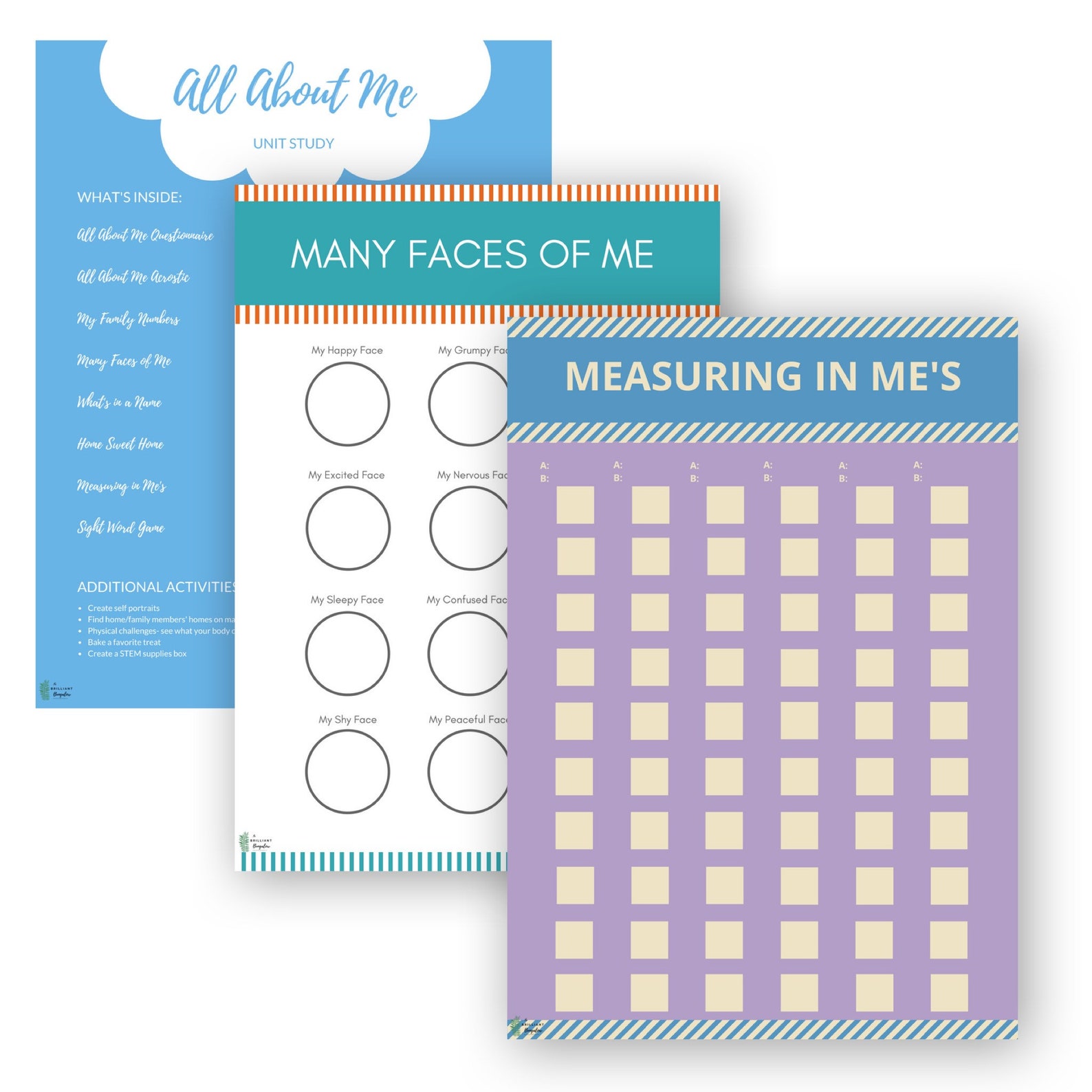 All About Me Theme Kindergarten Unit Study Preschool, Kindergarten ...