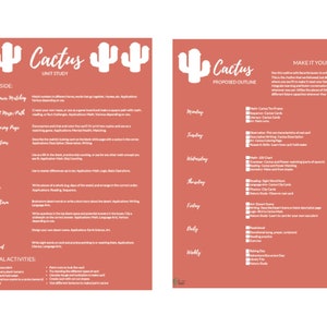 Cactus Unit Study | Cactus Themed Activities | Printable Lesson Plans ...